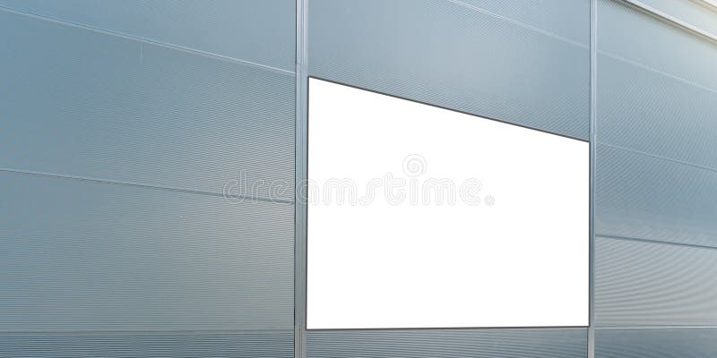 Large Empty Advertisement Banner of White Colour on Wall Stock Image ...