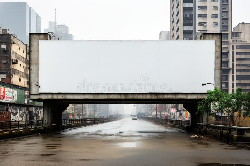 A Large Empty Advertising Poster, a Mock-up of a Billboard in Front of ...