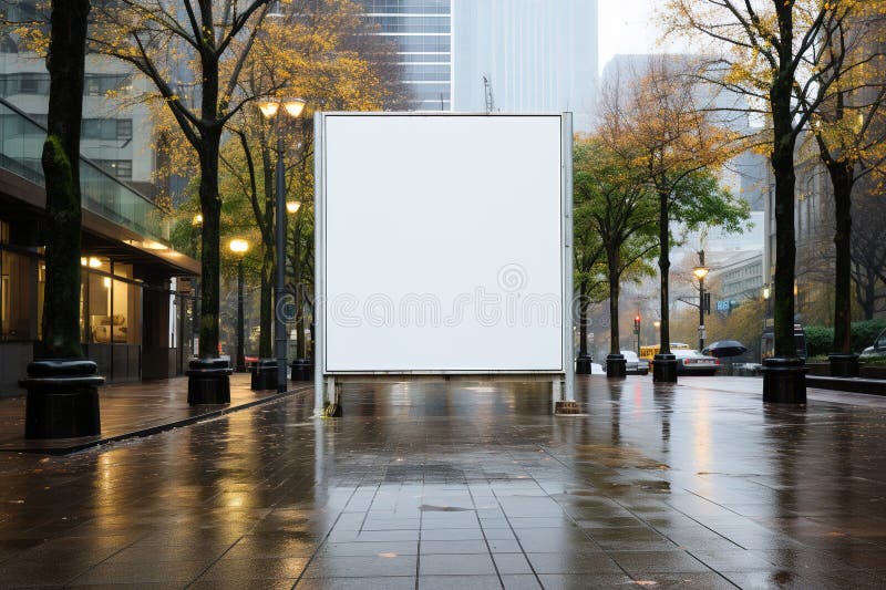 A Large Empty Advertising Poster, a Mock-up of a Billboard in Front of ...