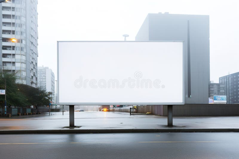 A Large Empty Advertising Poster, a Mock-up of a Billboard in Front of ...