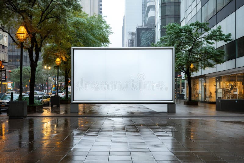 A Large Empty Advertising Poster, a Mock-up of a Billboard in Front of ...