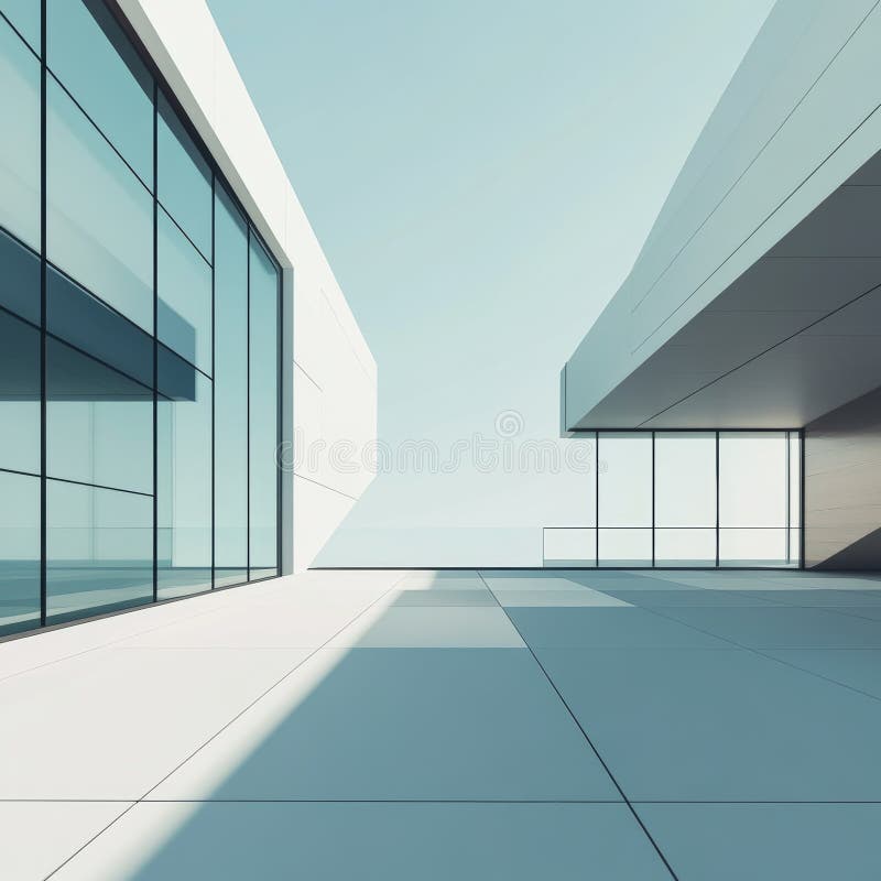 Large, Empty Building with a Glass Facade and a Large Open Space Stock ...