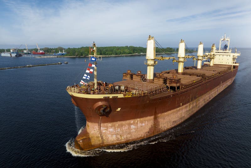Large Empty Cargo Ship in the Sea Stock Photo - Image of commercial ...