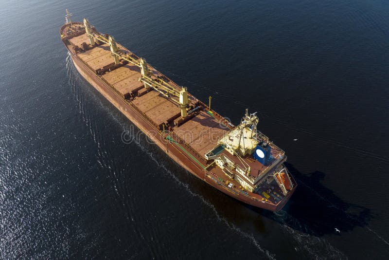 Large Empty Cargo Ship in the Sea Stock Image - Image of cargo, coast ...