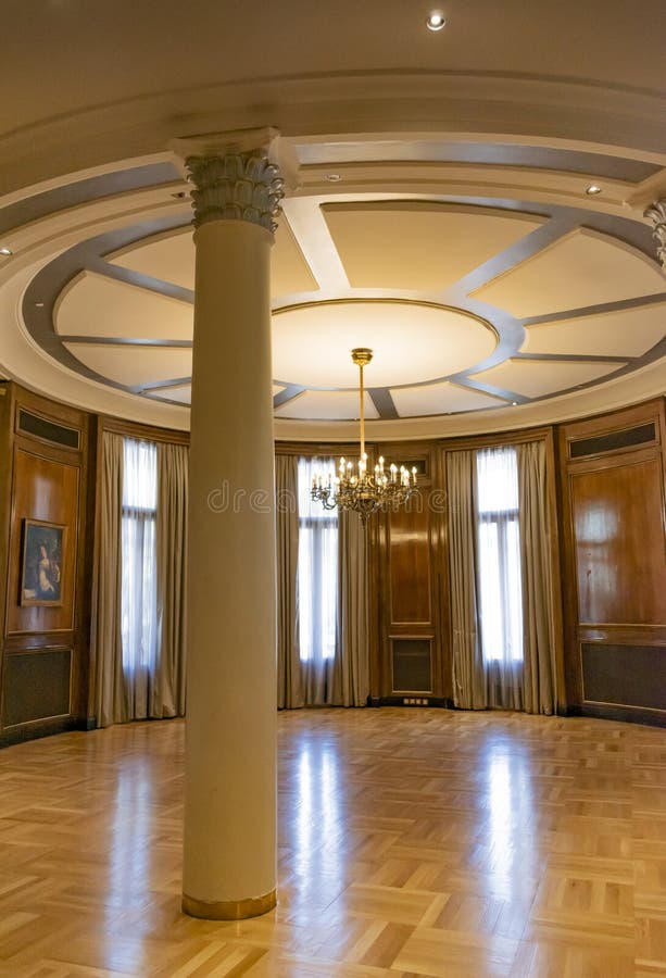 Large Empty Circular Ballroom. Illuminated, Spacious and Pristine ...