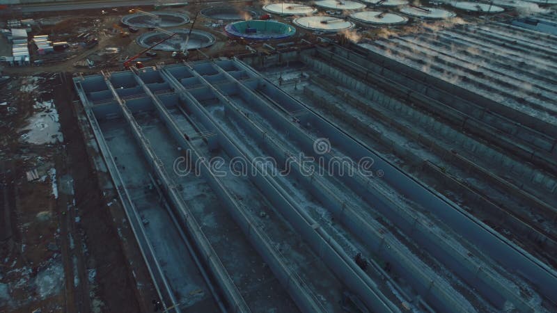 Large Empty Concrete Pools in Ground at Construction Site Stock Video ...