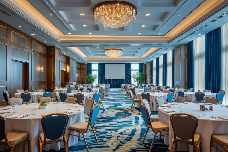 Large Empty Conference Room Decorated and Ready for Guests Stock ...