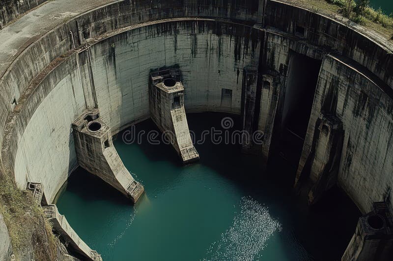 A Large, Empty, and Deep Water Basin with a Blue Color Stock Photo ...