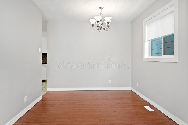 Large, Empty Dining Room with a Wooden Floor Stock Image - Image of ...