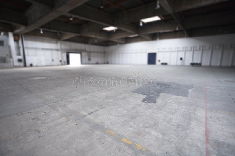 Large Empty Factory Space with Concrete Floor Stock Photo - Image of ...
