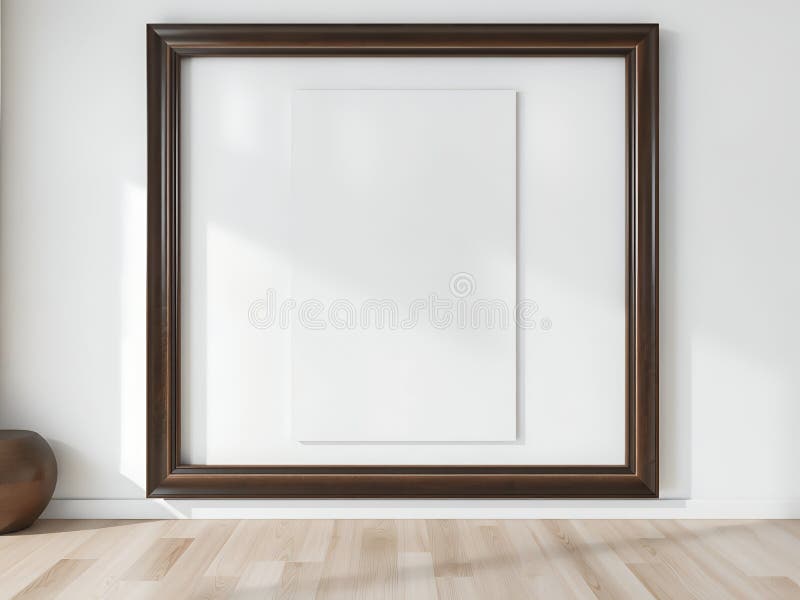 Large Empty Frame Resting on a Wall in a Modern Interior Space during ...