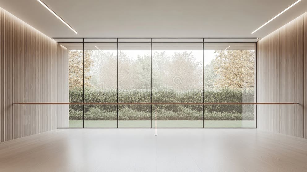 A Large Empty Gym with Windows is Shown in the Image for Ballet Classes ...