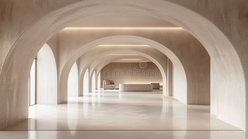 A Large Empty Hall with Beautiful Modern Architectural Elements, Like ...