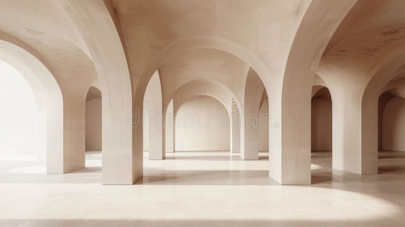 A Large Empty Hall with Beautiful Modern Architectural Elements, Like ...