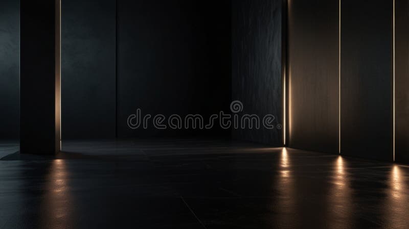 A Large Empty Hall with Dark Walls. Stock Illustration - Illustration ...