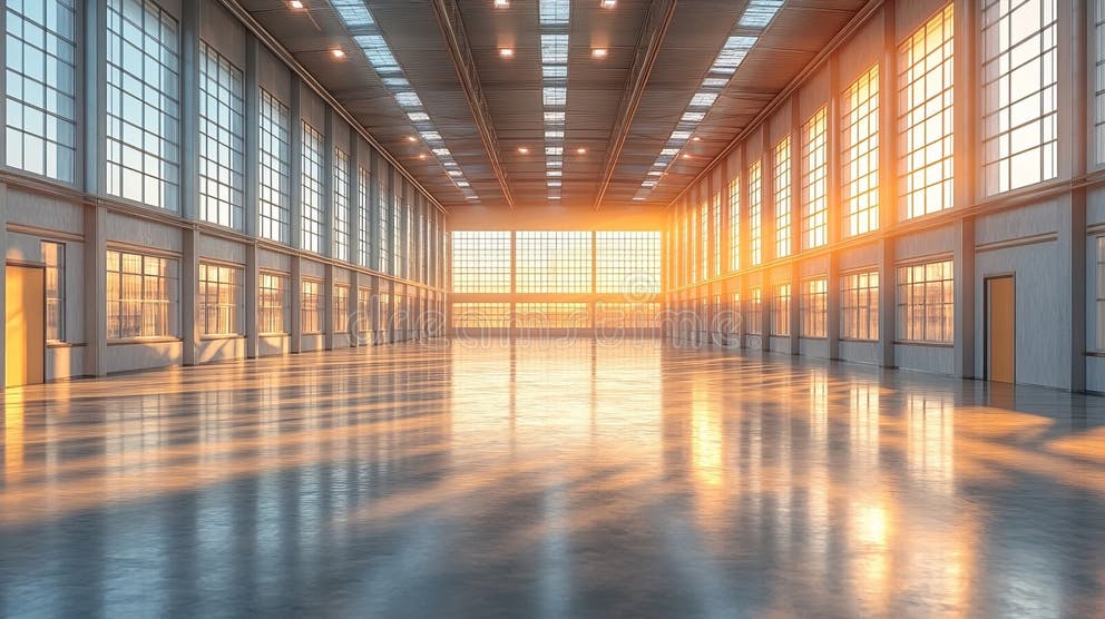 Large Empty Hall with Sunlight. Ideal for Background, Events, or ...