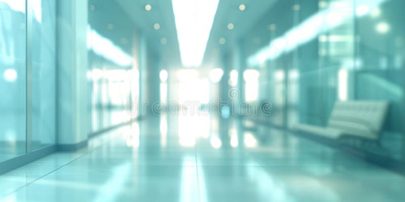 A Large, Empty Hallway with a Bench in the Middle Stock Photo - Image ...
