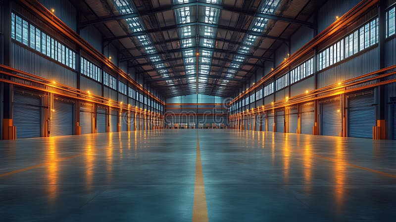 Empty Loading Bay of a Large Warehouse. Modern Logistics Center ...