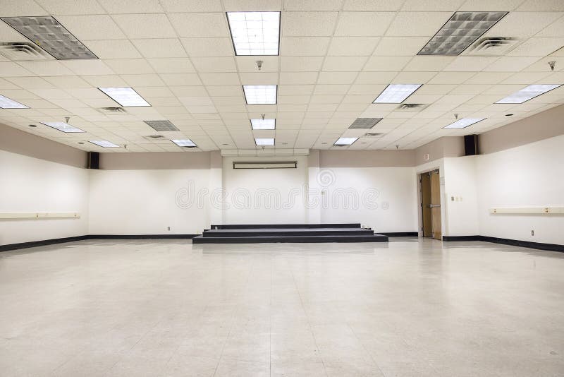 Large Empty Commercial Media Room Stock Photo - Image of work, stage ...