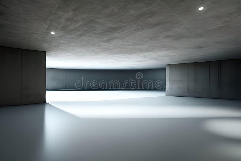 Large Empty Modern Concrete Room with Indirect Light Stock Illustration ... Large Empty Modern Concrete Room with Indirect Light Stock Illustration ...