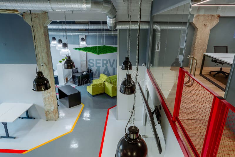 Large Empty Modern Open Space Office Interior Background Stock Image ...