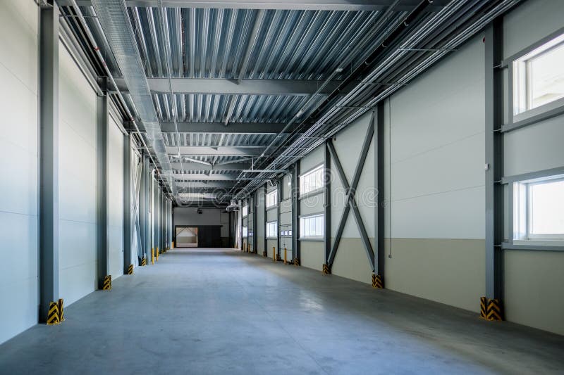 Large Empty Modern Warehouse. Industrial Storage Facilities Stock Image ...
