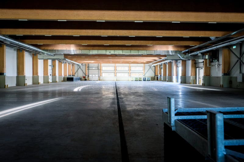 Large Empty Modern Warehouse. Industrial Storage Facilities Stock Image ...