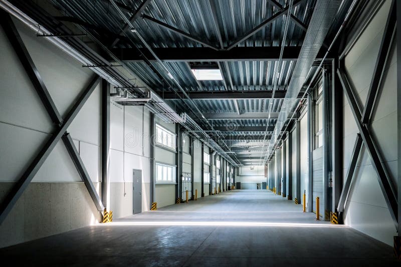 Large Empty Modern Warehouse. Industrial Storage Facilities Stock Image ...
