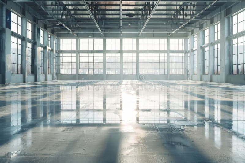 A Large Empty Modern Warehouse, Modern Industrial Warehouse with ...