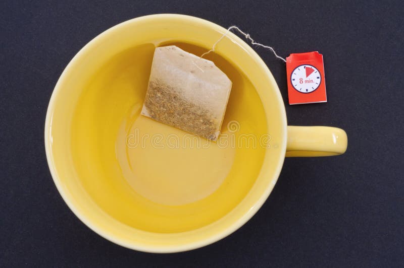 Large Empty Mug with Teabag on Black Stock Photo - Image of scene ...