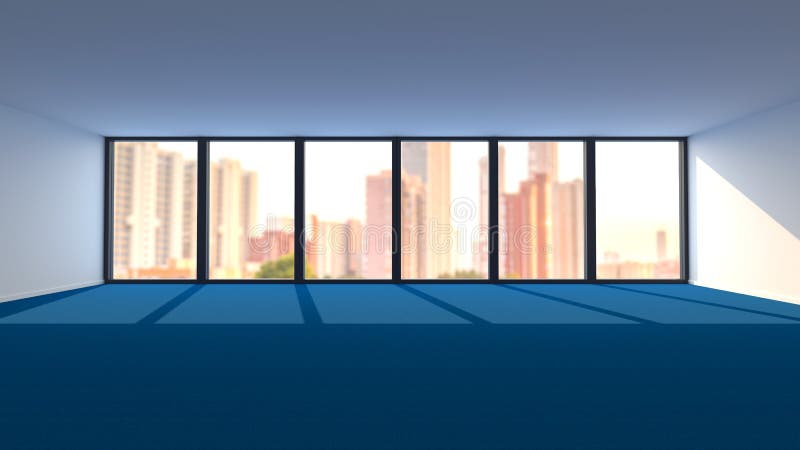 Large Empty Office Room Background Stock Illustration - Illustration of ...