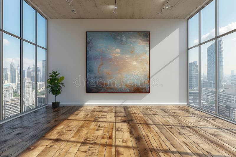 Large Empty Office Room and City View. Generative AI Stock Image ...