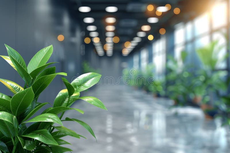 A Large, Empty Office Room with a Sun Shining through the Windows ...