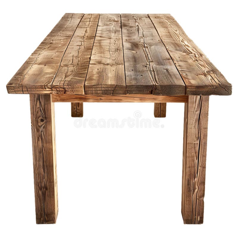 Large Empty Reclaimed Wood Dining Table Isolated on White Background ...