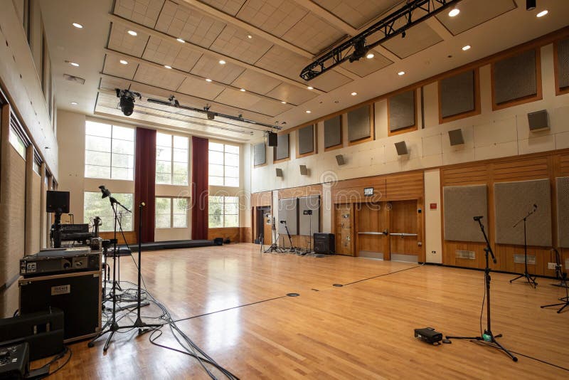 Large Empty Recording Studio Interior Stock Illustration - Illustration ...