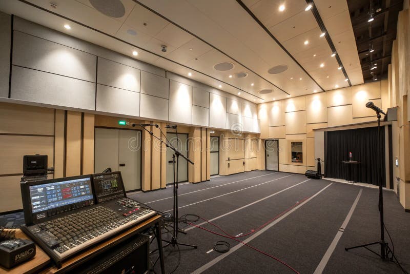 Large Empty Recording Studio Interior Stock Illustration - Illustration ...
