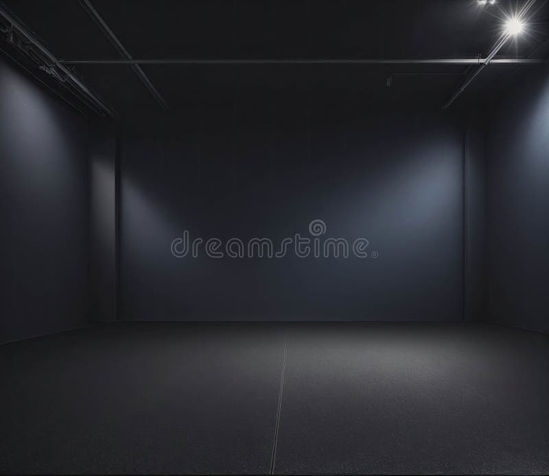 A Large Empty Room with a Black Floor Stock Illustration - Illustration ...