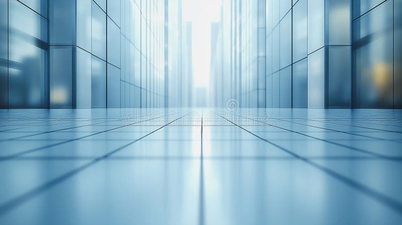 A Large, Empty Room with a Blue Floor and a Blue Ceiling. the Room is ...