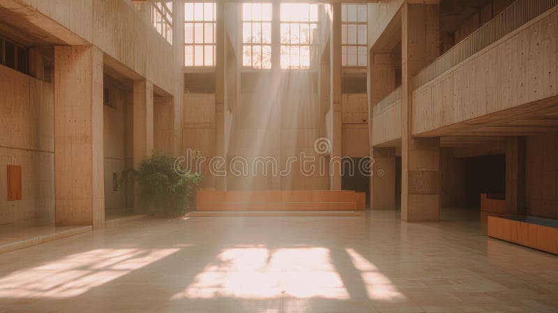 A Large, Empty Room with High Ceilings and Natural Light. Stock Photo ...