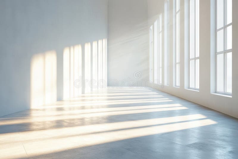 A Large, Empty Room with a Lot of Light Shining on it Stock Image ...