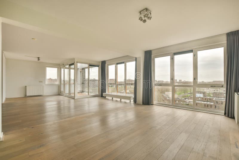 A Large Empty Room in a Modern House Stock Image - Image of hall, space ...