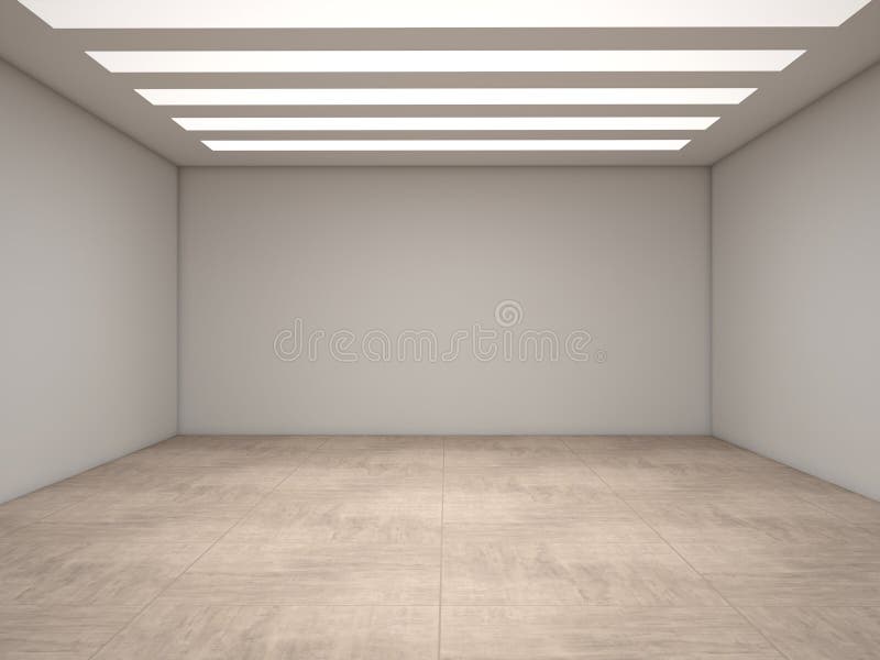 Large Empty Room with a Top Ceiling Light Stock Illustration ...
