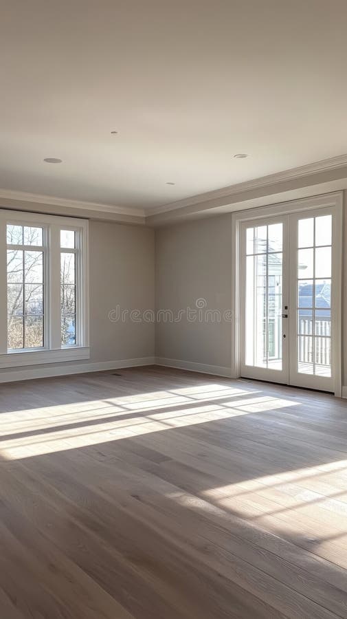 A Large, Empty Room with a White Ceiling and White Walls Stock ...