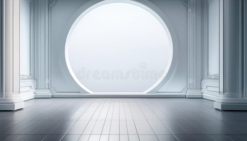 A Large, Empty Room with a White Ceiling and White Walls Stock ...