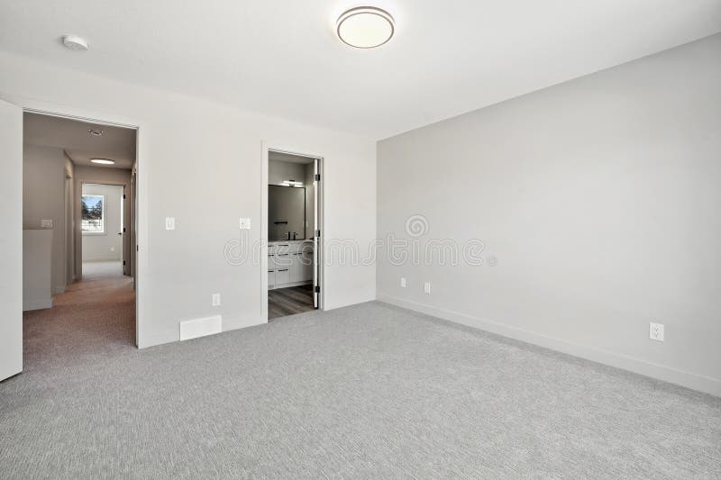 Large, Empty Room with a White Wall and a White Carpet Stock Image - Image of style, simple ...