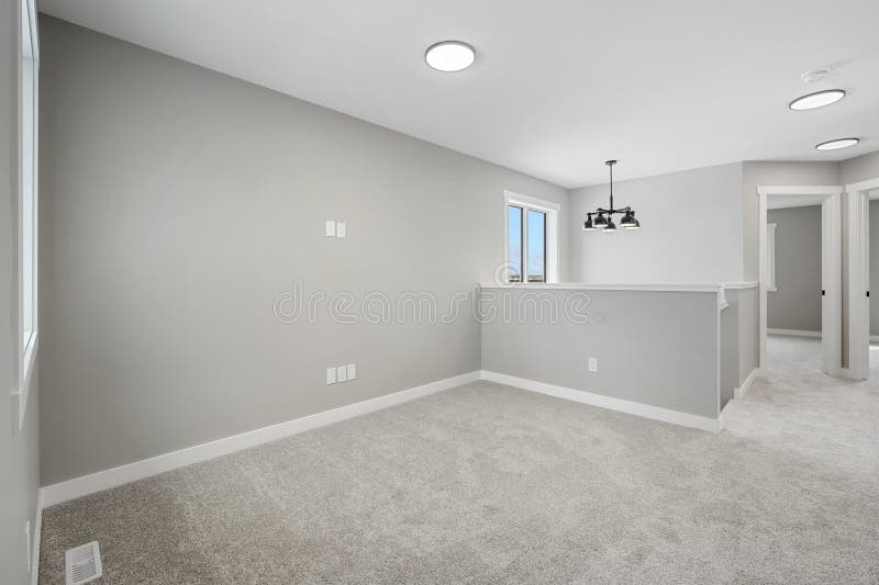 Large, Empty Room with a White Wall Stock Image - Image of room, uncluttered: 375811677