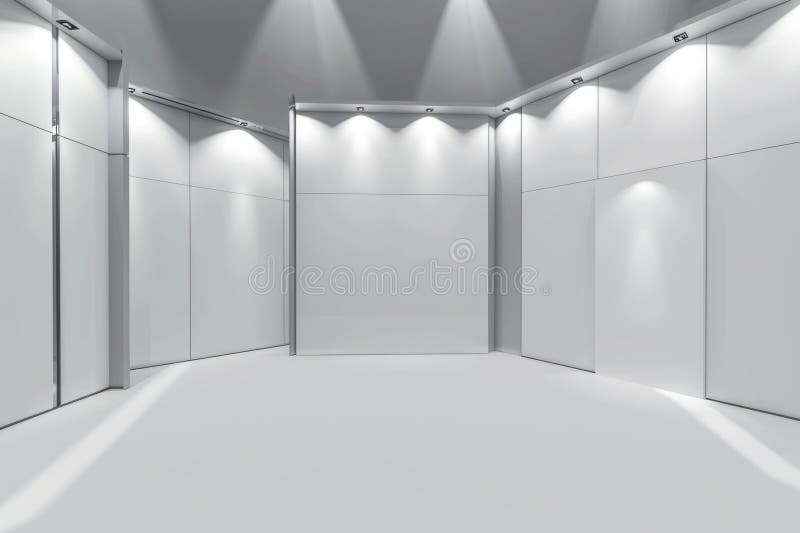 Large, Empty Room with White Walls and a White Floor Stock Image ...