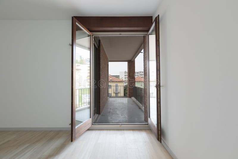 Window and Balcony Detail, Empty Room Stock Photo - Image of empty ...