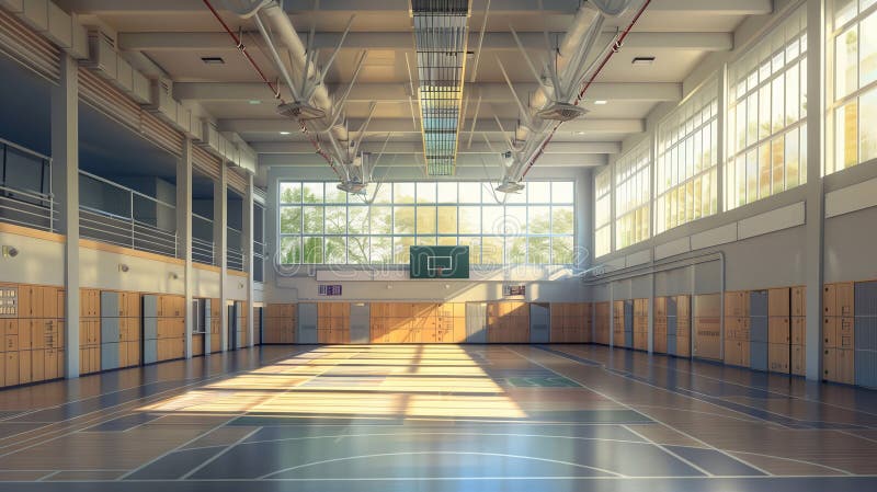 Large empty school gym stock illustration. Illustration of active ...