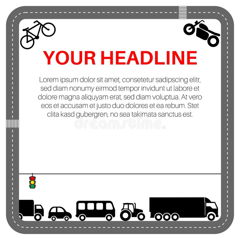 Large Empty Sign with Cars and Roads Stock Vector - Illustration of ...